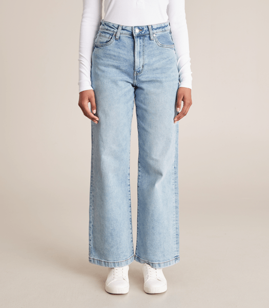 Frankie Wide Leg High Rise Full Length Denim Jeans | Target Australia