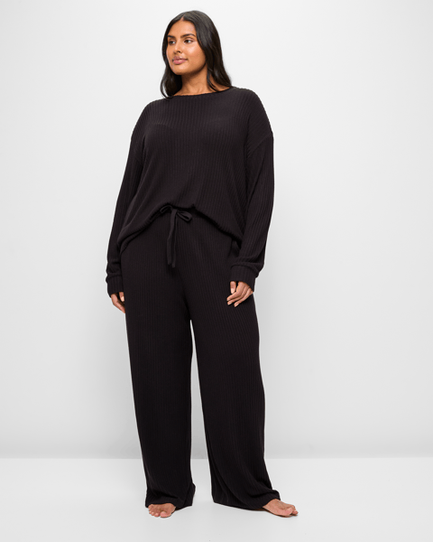 Plus Size Cosy Rib Pyjama Sleep Pants | Target Australia