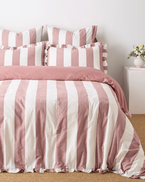 Peyton Herringbone Weave Stripe Quilt Cover Set | Target Australia