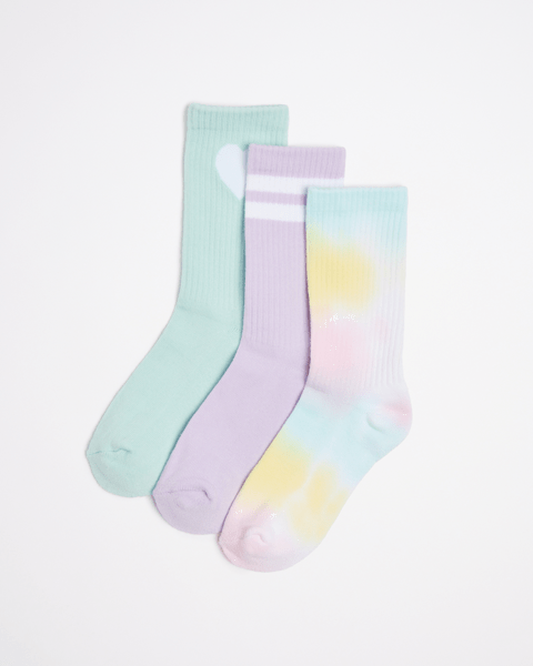 Maxx Girls Tie-Dye Crew 3 Pack Socks | Target Australia