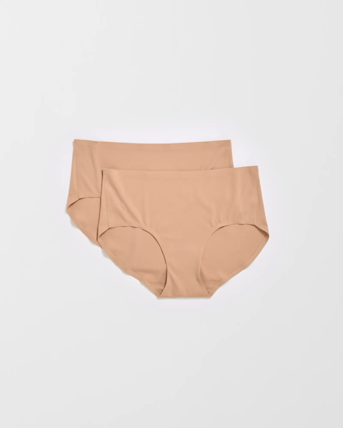 Smooth Moves 2 Pack Bonded No Show Midi Briefs - Latte | Target Australia