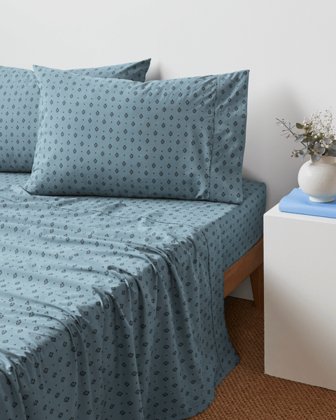 Amelia Australian Cotton Printed Sheet Set - Blue Stone | Target Australia