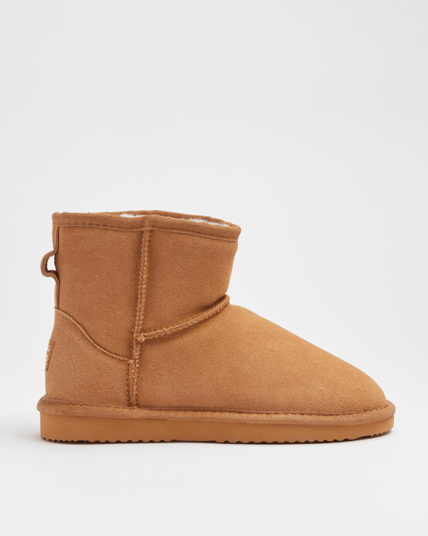 Boys Senior Genuine Suede Slipper Boot - Chestnut | Target Australia
