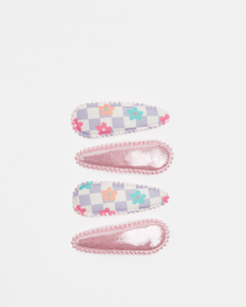 Kids 4 Pack Scalloped Snap Clips | Target Australia