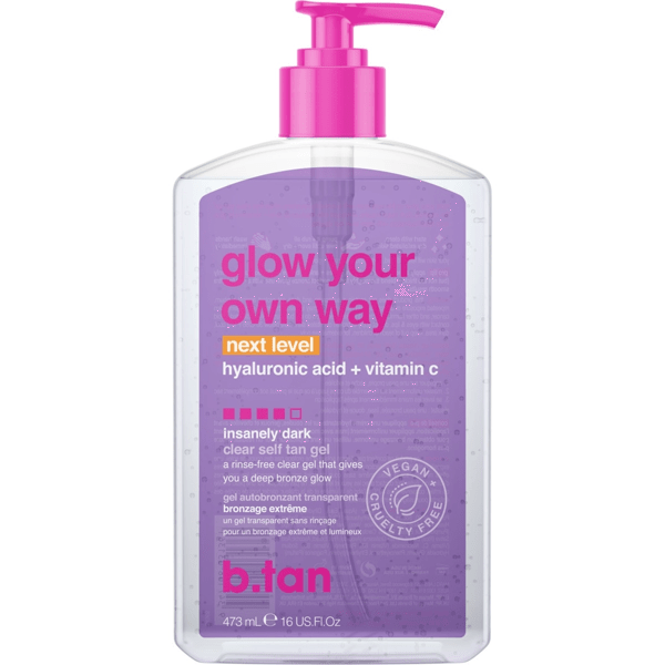 b.tan Glow Your Own Way Next Level Clear Self Tan Gel - Hyaluronic Acid ...