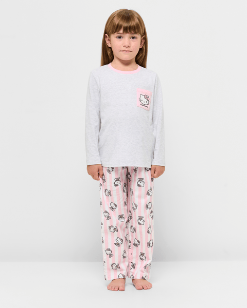 Family Matching Hello Kitty Younger Kids Girls Knit Flannelette Pyjama ...