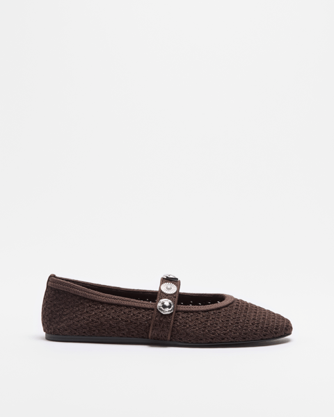 Womens Strap Ballet Flat - Kelly - Chocolate Textured Fabric | Target ...