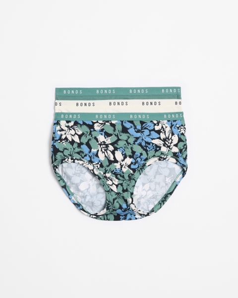Bonds Cottontails 3 Pack Full Briefs - Dusk Garden/ Dream Cloud/ Ozone ...