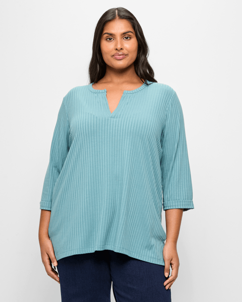Plus Size Long Sleeve Henley Top | Target Australia