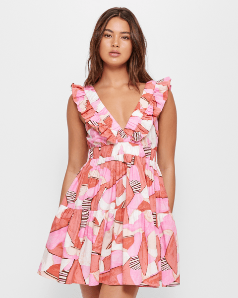 Frill V-Neck Mini Dress - Lily Loves | Target Australia