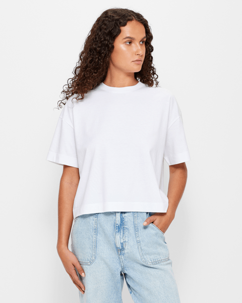 Boxy Crop T-Shirt - White | Target Australia