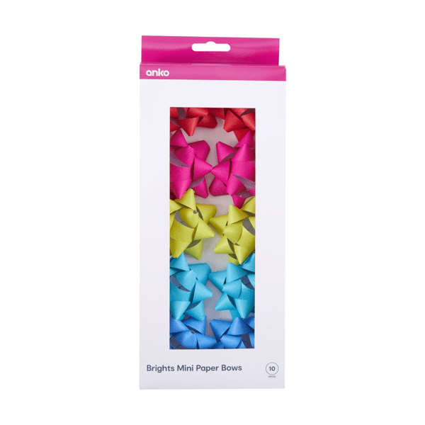 10 Piece Mini Paper Bows, Brights - Anko | Target Australia