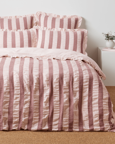 Alessia Textured Quilt Cover Set - Rose | Target Australia