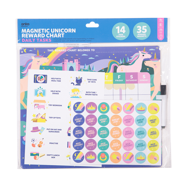 Magnetic Reward Chart Daily Tasks, Unicorn - Anko | Target Australia