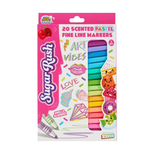 20 Pack Sugar Rush Scented Fine Line Markers - Pastel | Target Australia