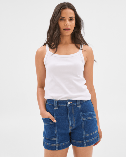 High Waist Panelled Denim Shorts | Target Australia