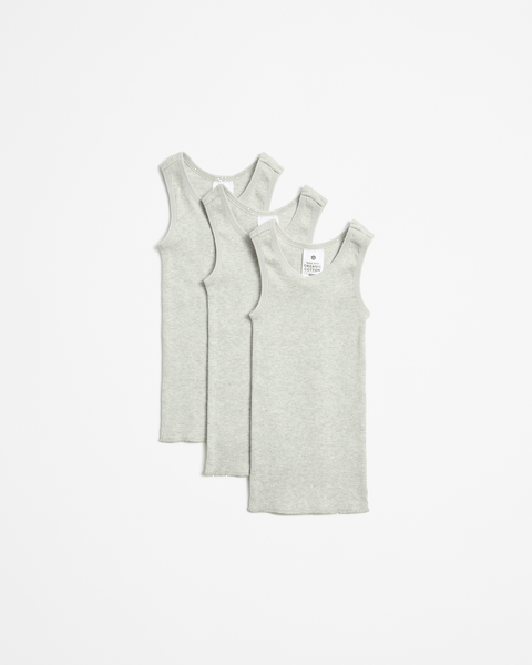 Baby Organic Cotton Unisex Vests 3 Pack - Grey Marle | Target Australia