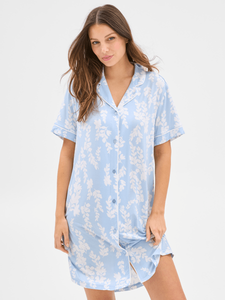 Soft Comfort Bamboo Sleep Nightie - Blue Wisteria | Target Australia