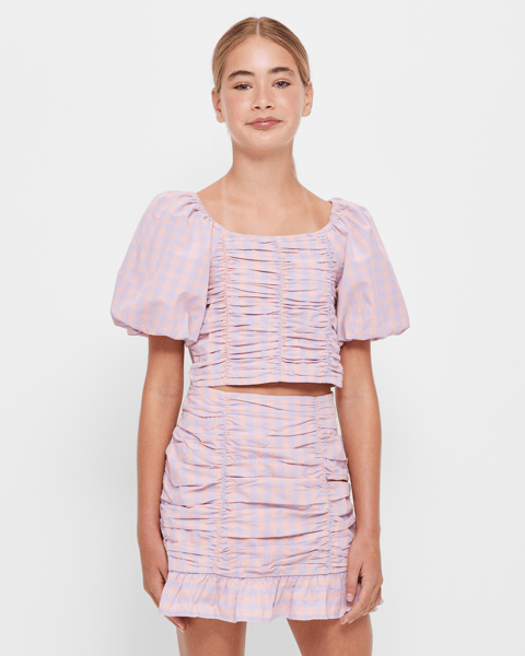 Gingham Ruched Top | Target Australia