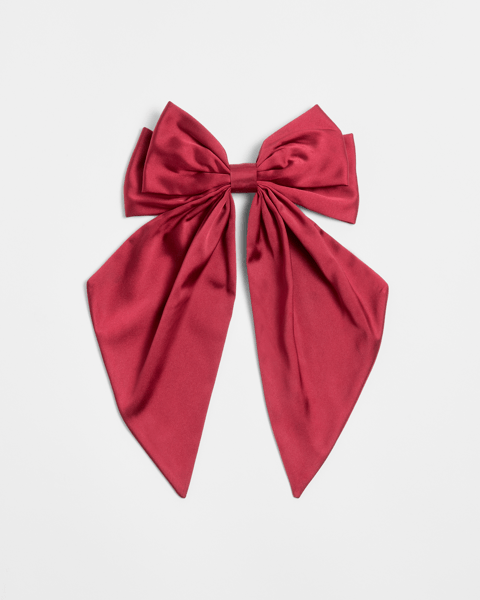 Large Satin Hair Bow - Burgundy | Target Australia