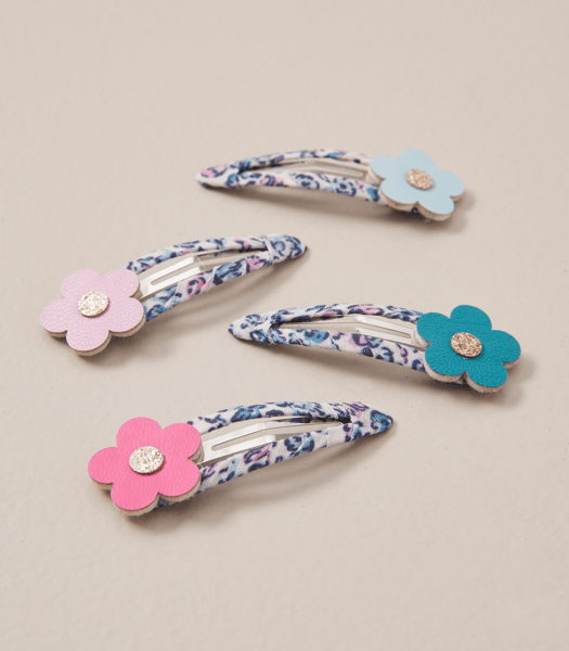 Kids 4 Pack Flower Snap Clips | Target Australia