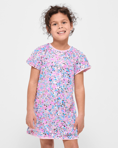 Sequin Flutter Sleeve Tulle Dress | Target Australia