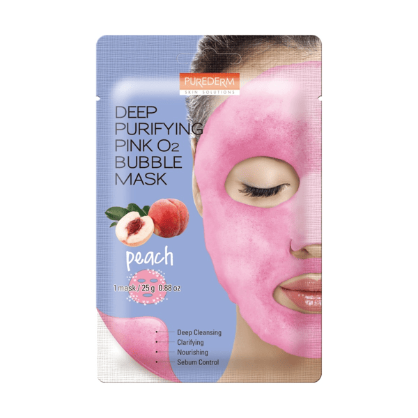 Purederm Deep Purifying Pink O2 Bubble Mask 25g - Peach | Target Australia