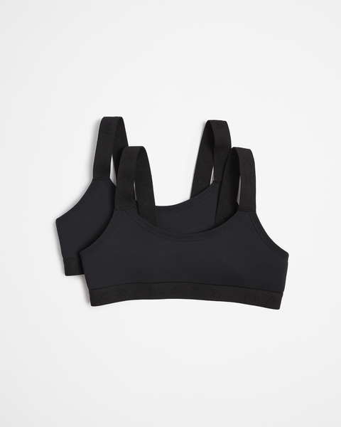 Girls Maxx 2 Pack Micro Performance Crop Tops Black Target Australia