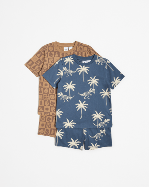 Australian Cotton Print Younger Boys Jersey Pyjama Set - 2 Pack ...