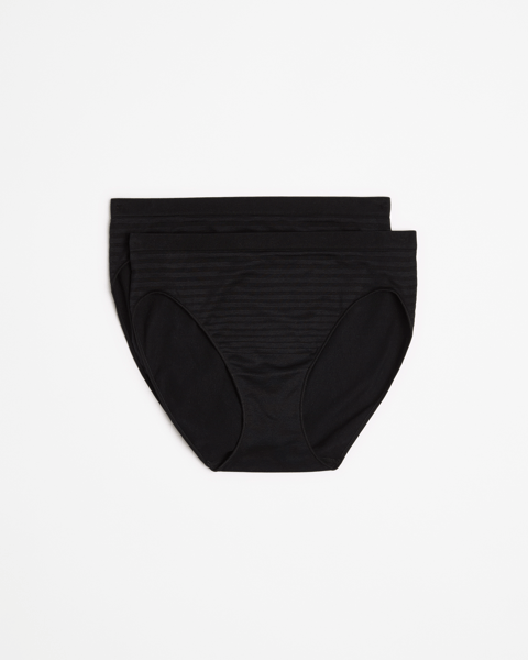 2 Pack Seamfree Matte and Shine High Cut Briefs - Black | Target Australia