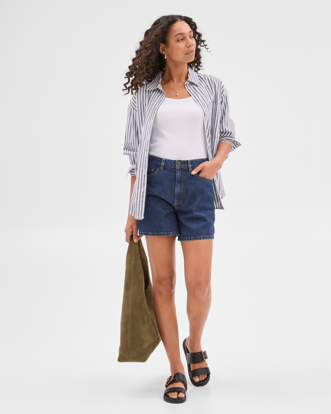 High Rise A-Line Denim Shorts | Target Australia