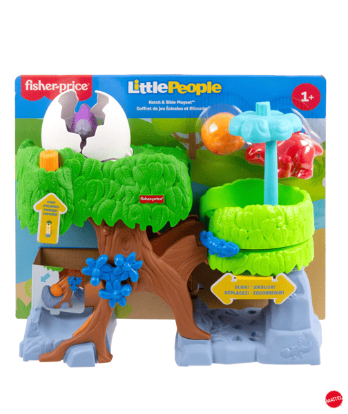 Mattel Fisher-Price Little People Dinosaur Hatch & Slide Playset ...