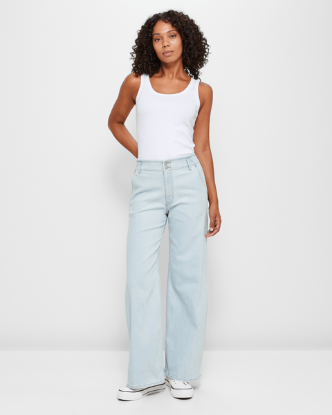 Super Soft High Rise Full Length Wide Leg Denim Jeans | Target Australia