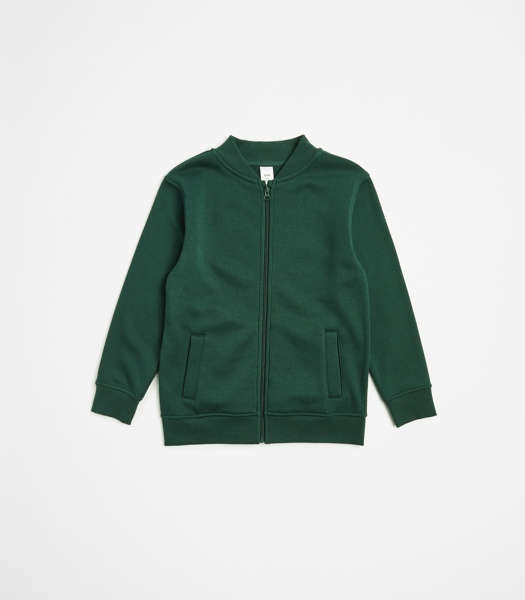 School Fleece Bomber Jacket - Bottle Green | Target Australia