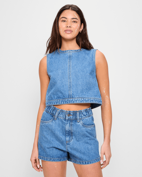 Denim Crew Neck Tank Top - Lily Loves | Target Australia