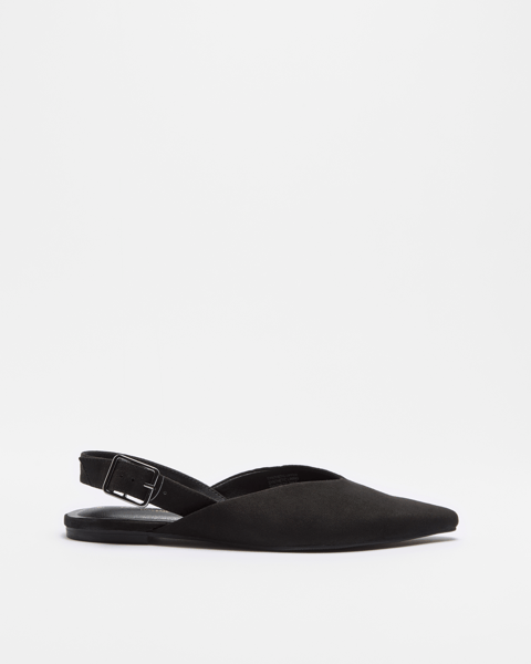 Womens Pointed Sling Back Flat - Bora - Black | Target Australia