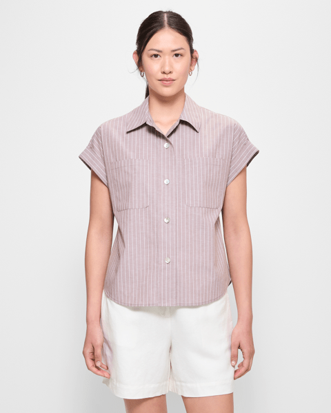 Linen Blend Crop Shirt - Preview | Target Australia