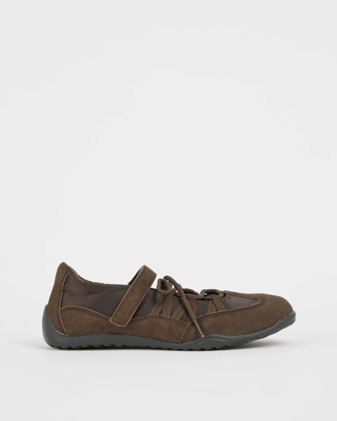 Sporty Ballerina Flat - Brown | Target Australia