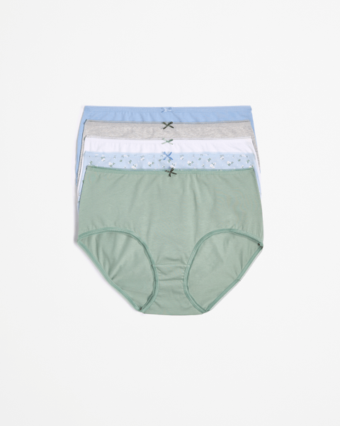 5 Pack Cotton/Elastane Midi Briefs - Sage Blues Ditsy | Target Australia