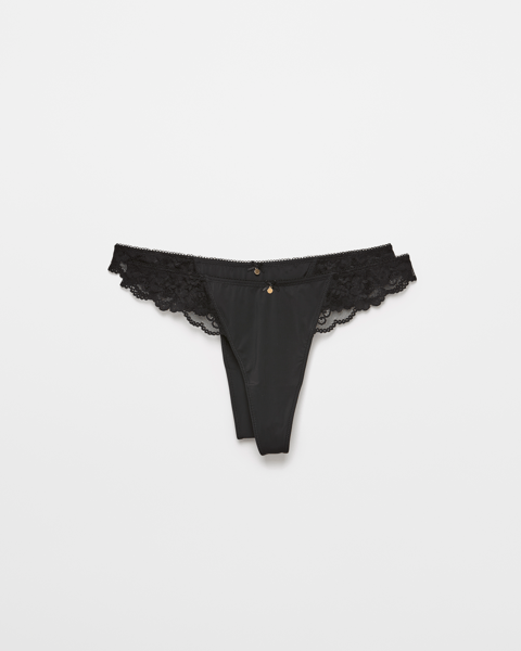 Lara 2 Pack Lace Trim G-String Briefs - Black | Target Australia
