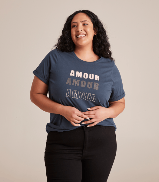Curve Print Crew T-Shirt | Target Australia