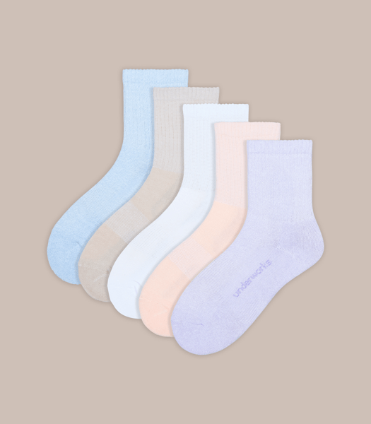 Underworks Womens 5 Pack Mid-Crew Sports Socks | Target Australia