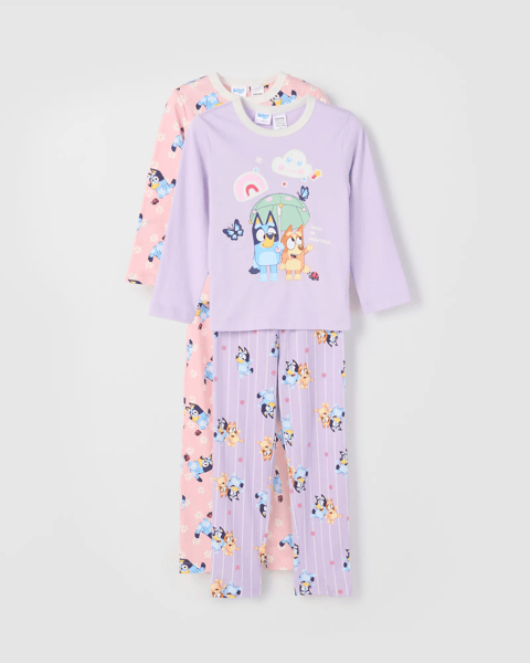 Bluey Australian Cotton 2 Pack Younger Girls Knit Pyjama Set | Target ...