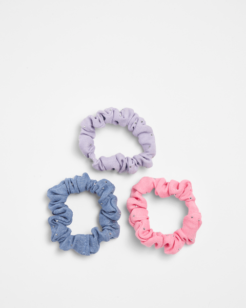 Kids 3 Pack Sparkle Scrunchies | Target Australia