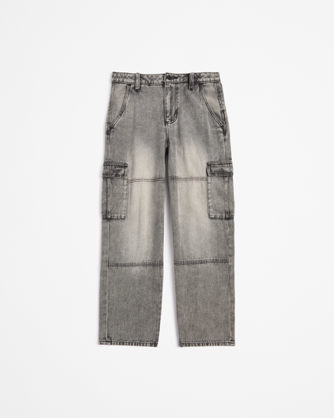 Wide Leg Cargo Denim Jeans - Grey | Target Australia