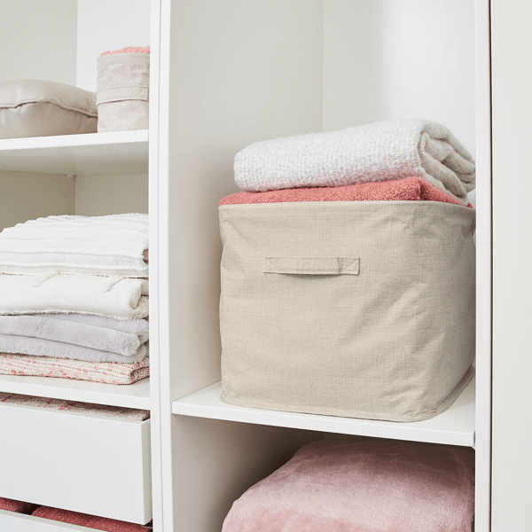 Linen Look Open Storage Box, Beige - Anko | Target Australia