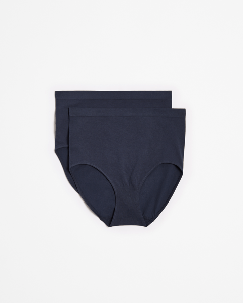 Australian Cotton Blend 2 Pack Seamfree Full Briefs - Navy Blue ...