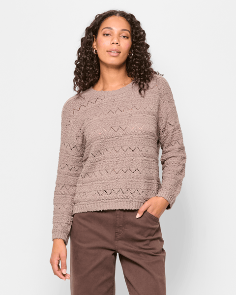 Australian Cotton Pointelle Knit Jumper | Target Australia