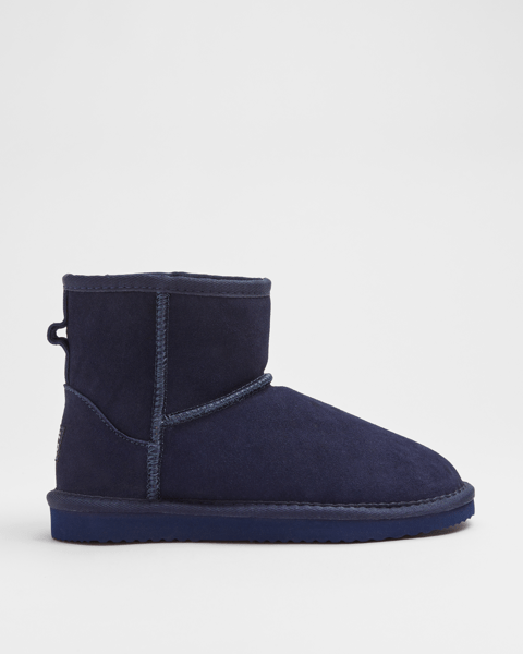 Boys Senior Genuine Suede Slipper Boot - Navy Blue | Target Australia