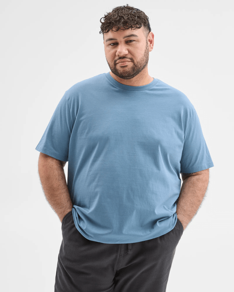 Plus Size Australian Cotton Crew T-Shirt - Blue | Target Australia